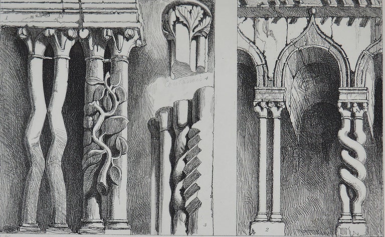 Original Antique Architectural Print by John Ruskin, circa 1880 ...