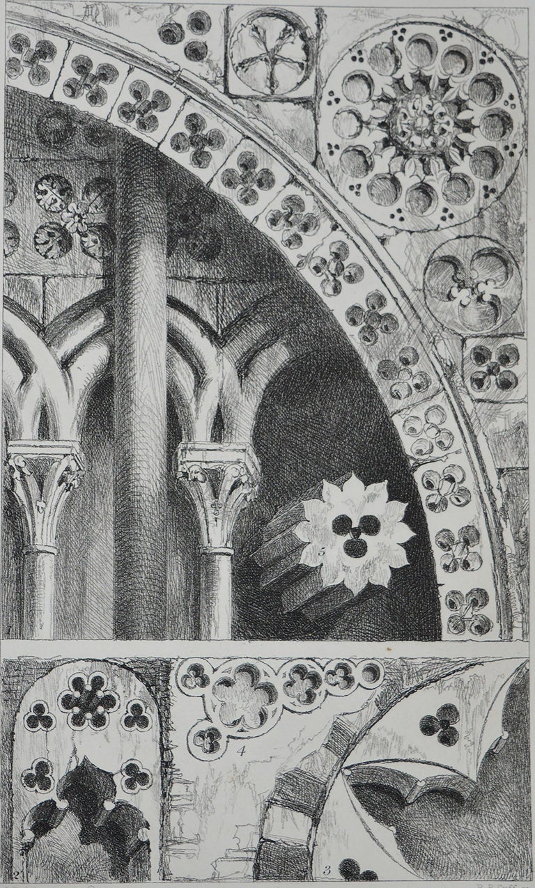 Original Antique Architectural Print by John Ruskin, circa 1880 ...