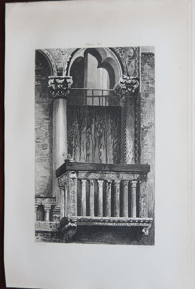 Original Antique Architectural Print by John Ruskin, circa 1880 ...