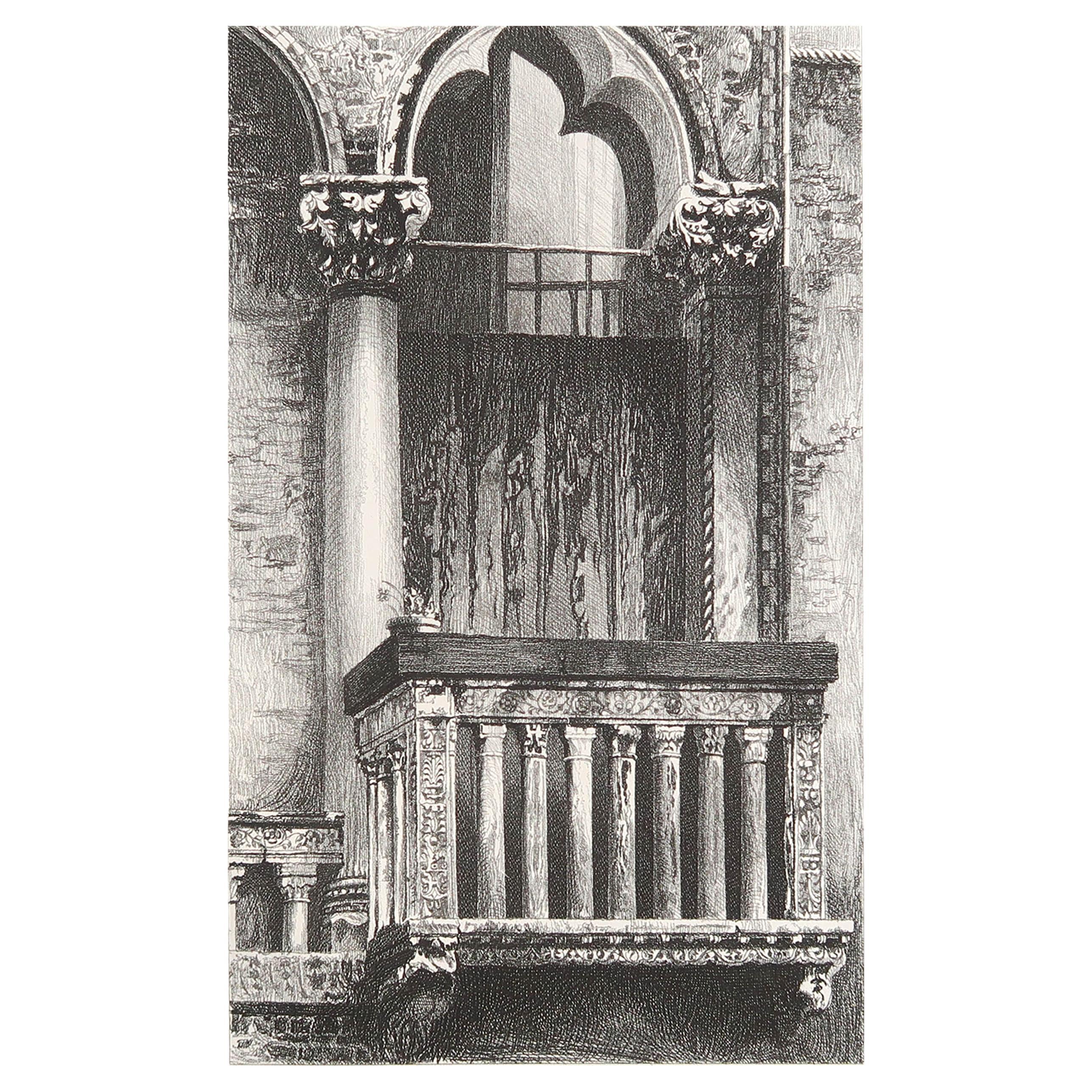 Original Antique Architectural Print by John Ruskin, circa 1880 ...