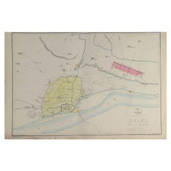 Original Antique City Plan of Delhi, India, 1861 For Sale at 1stDibs
