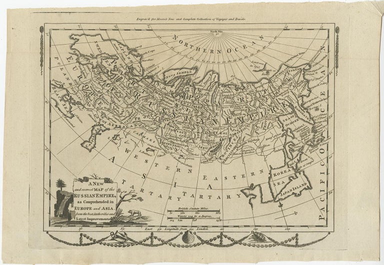 Original Antique Engraved Map of the Russian Empire, 1778 For Sale at ...