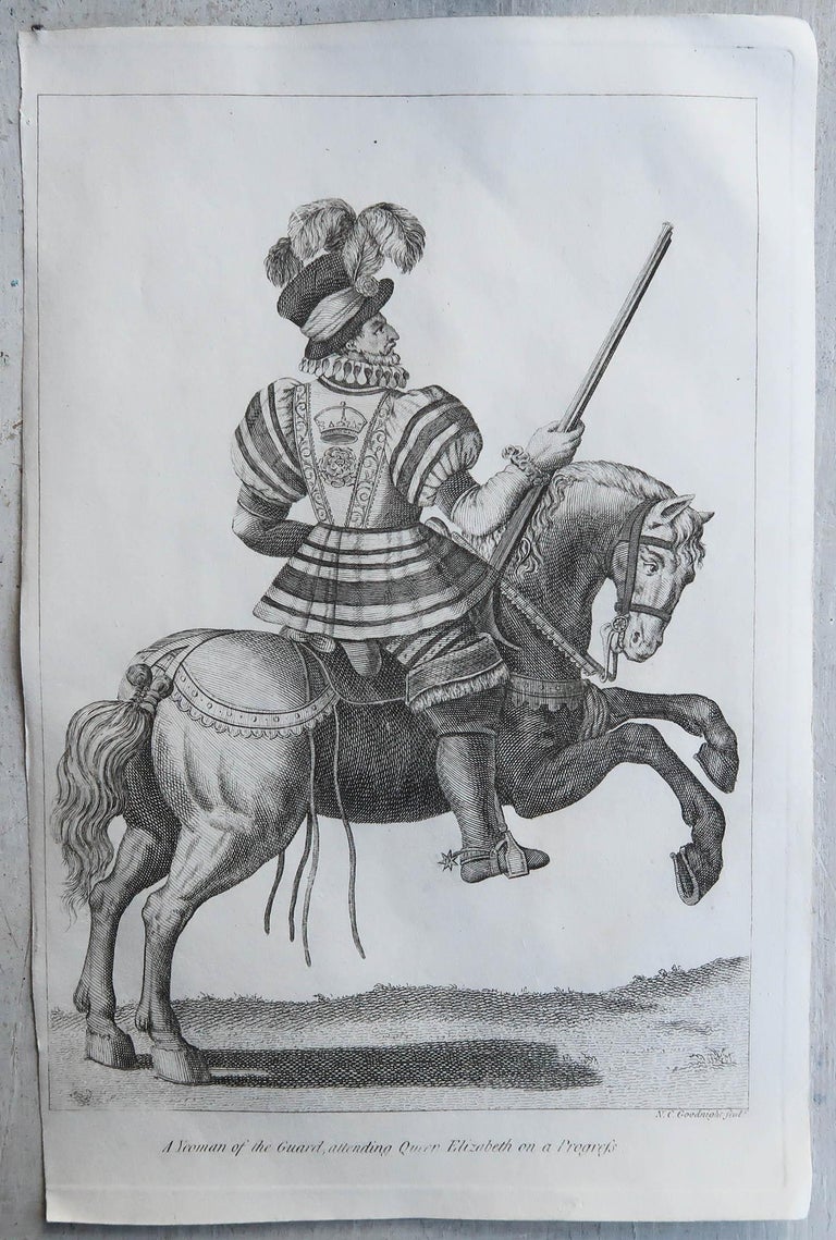 Original Antique Equestrian Portrait Print, circa 1800 For Sale at 1stDibs