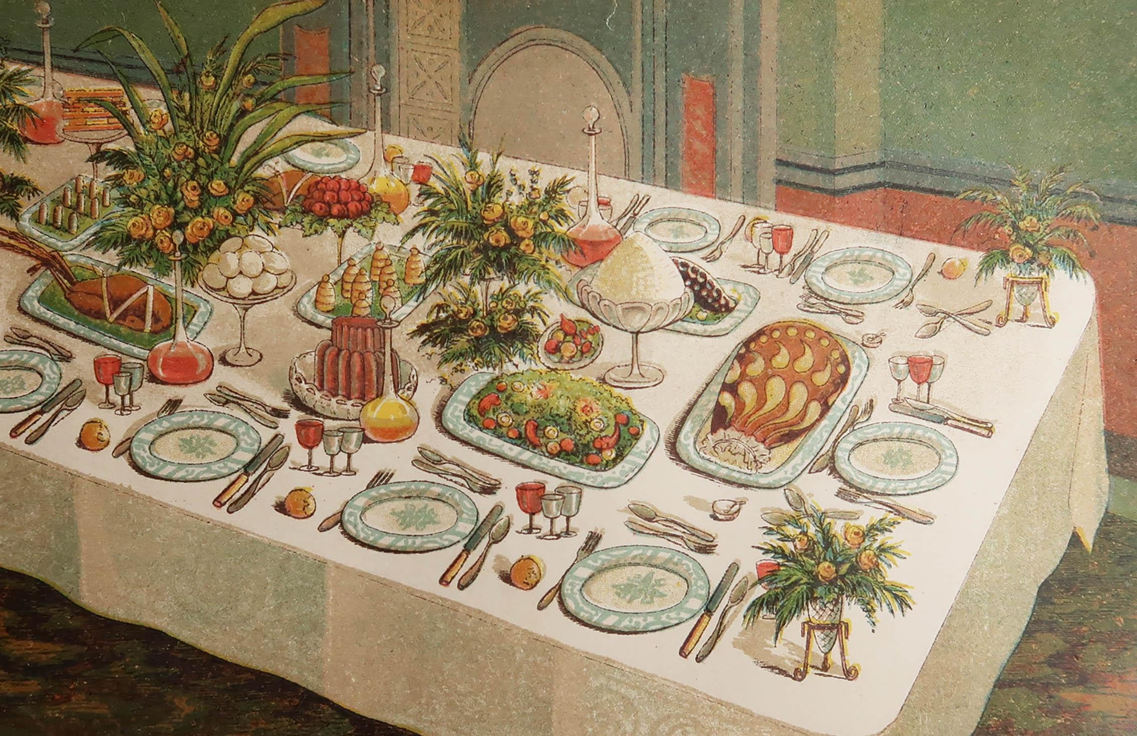 Original Antique Food Related / Cookery / Dining Print, circa 1890 at ...
