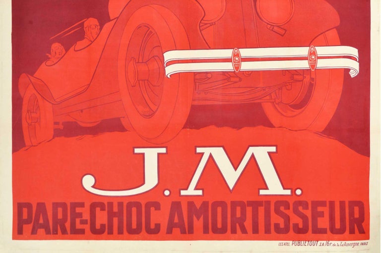 Original Antique French Advertising Poster JM Shock Absorbers ...
