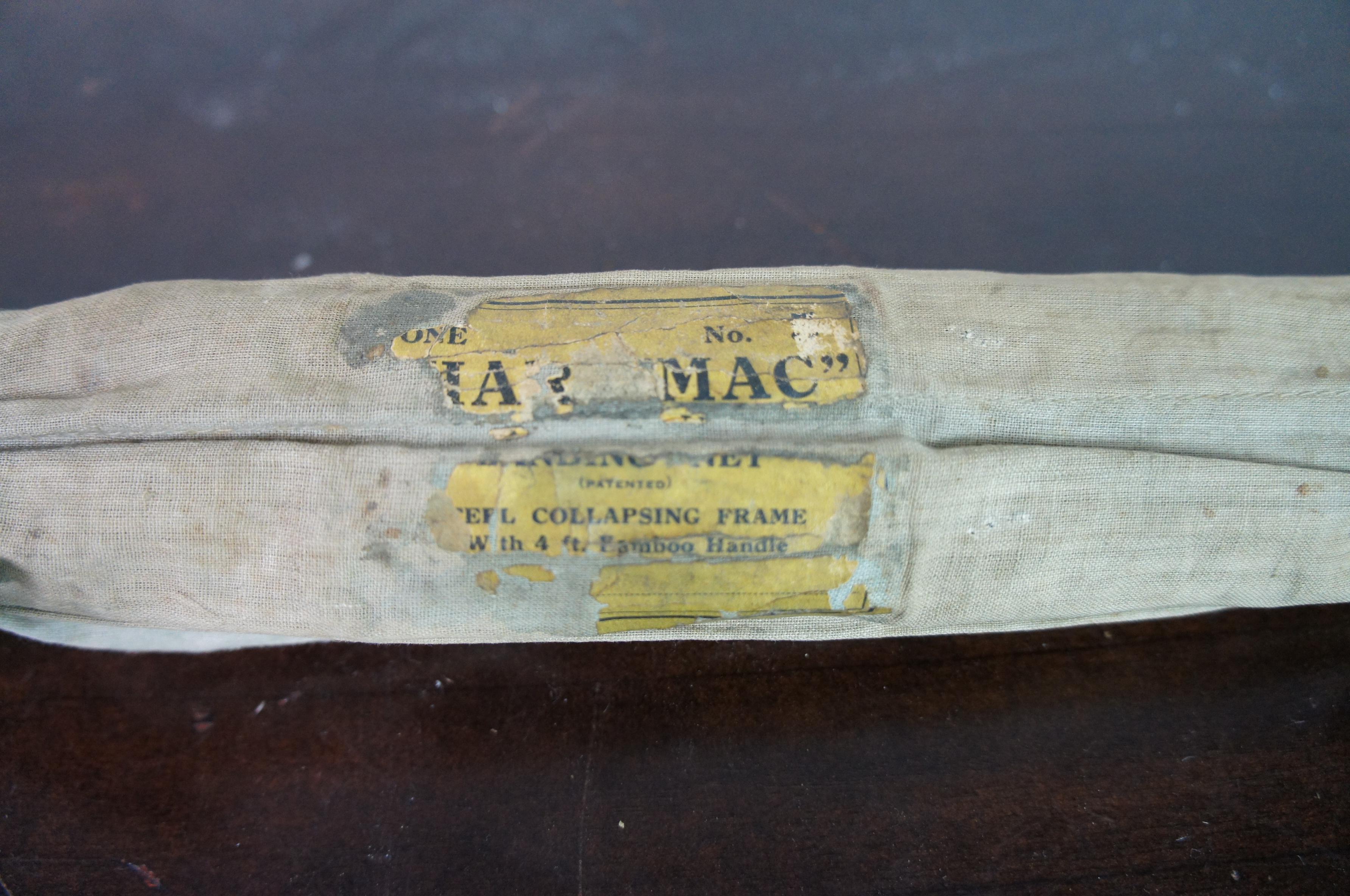Original Antique Hardy Simplex Folding Bamboo Staff Wading Fishing Net ...