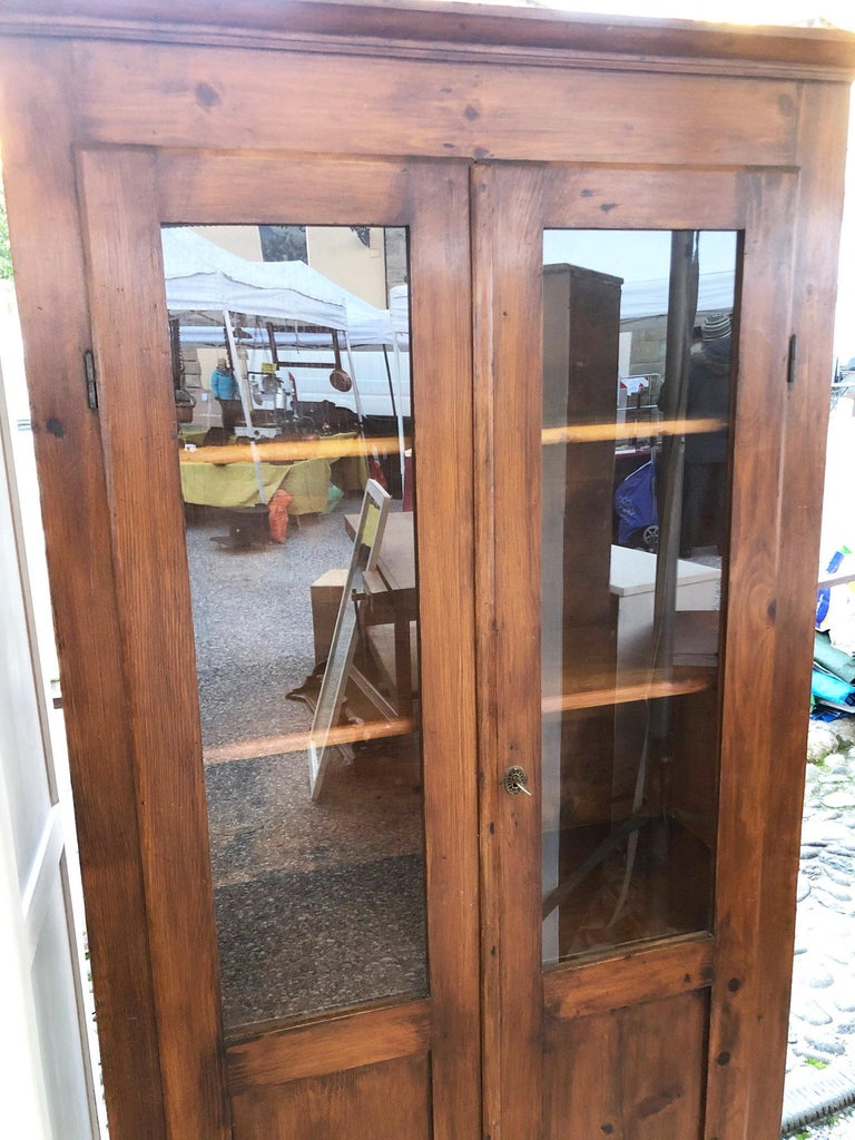 Original Antique Italian Fir Showcase with Two Doors from 1880s ...
