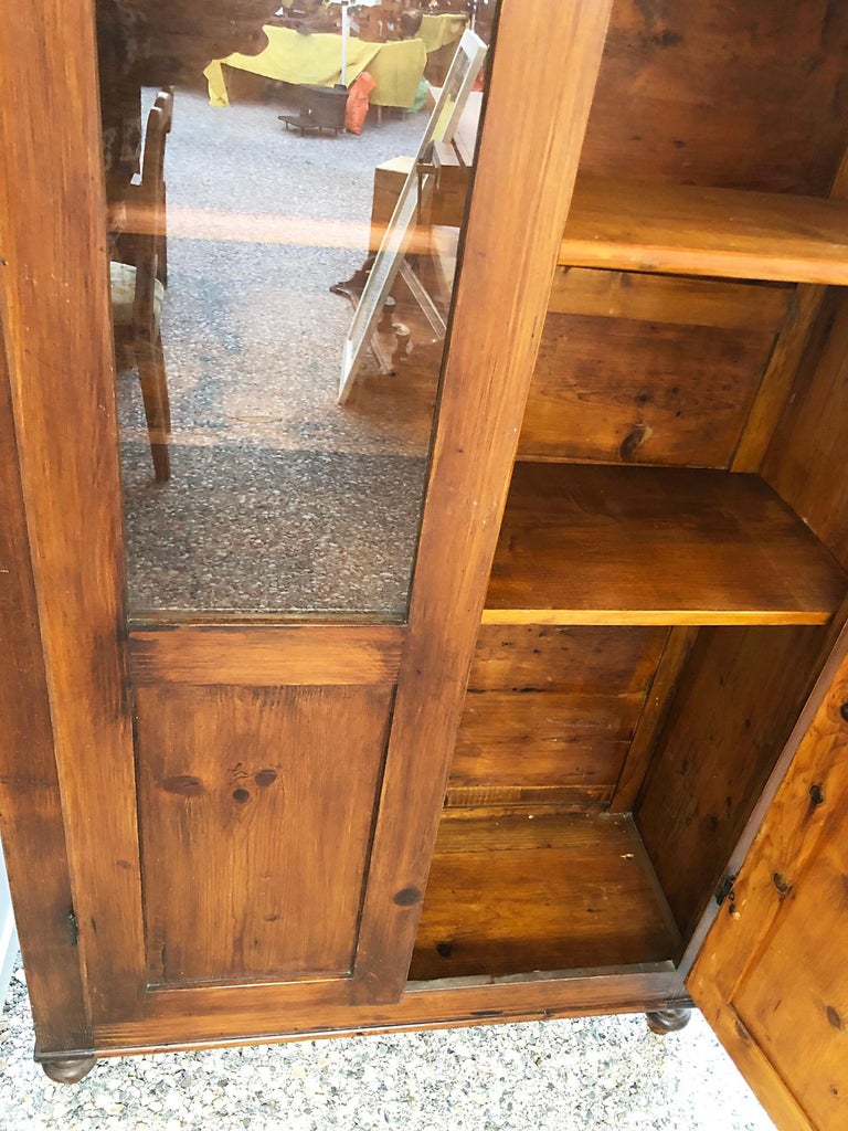Original Antique Italian Fir Showcase with Two Doors from 1880s ...