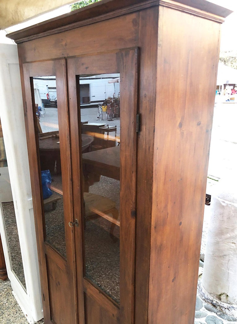 Original Antique Italian Fir Showcase with Two Doors from 1880s ...