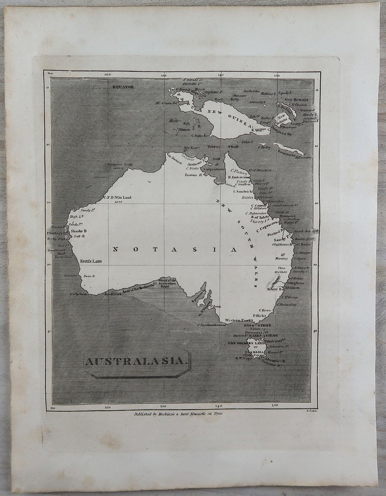 Original Antique Map of Australia by Thomas Clerk, 1817 at 1stDibs