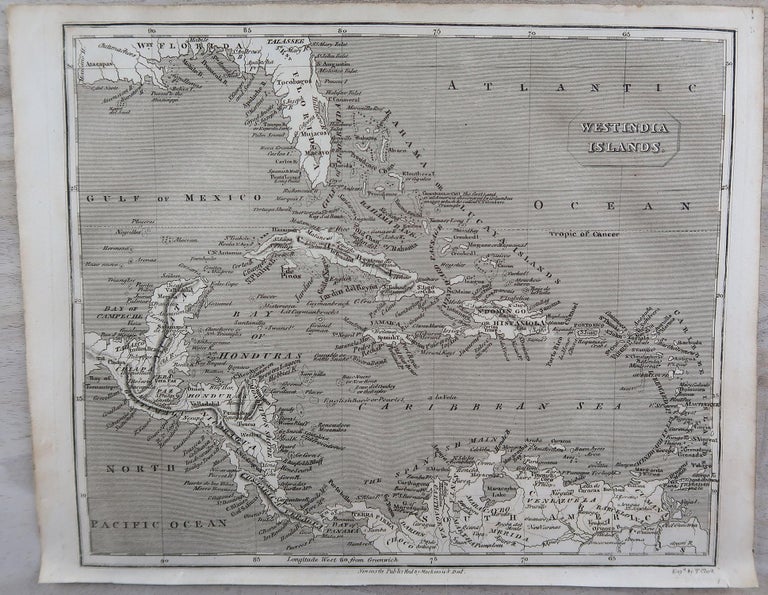 Original Antique Map of Central America And Florida By Thomas Clerk ...