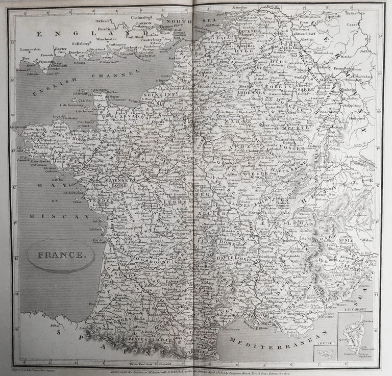 Original Antique Map of France, Arrowsmith, 1820 For Sale at 1stDibs