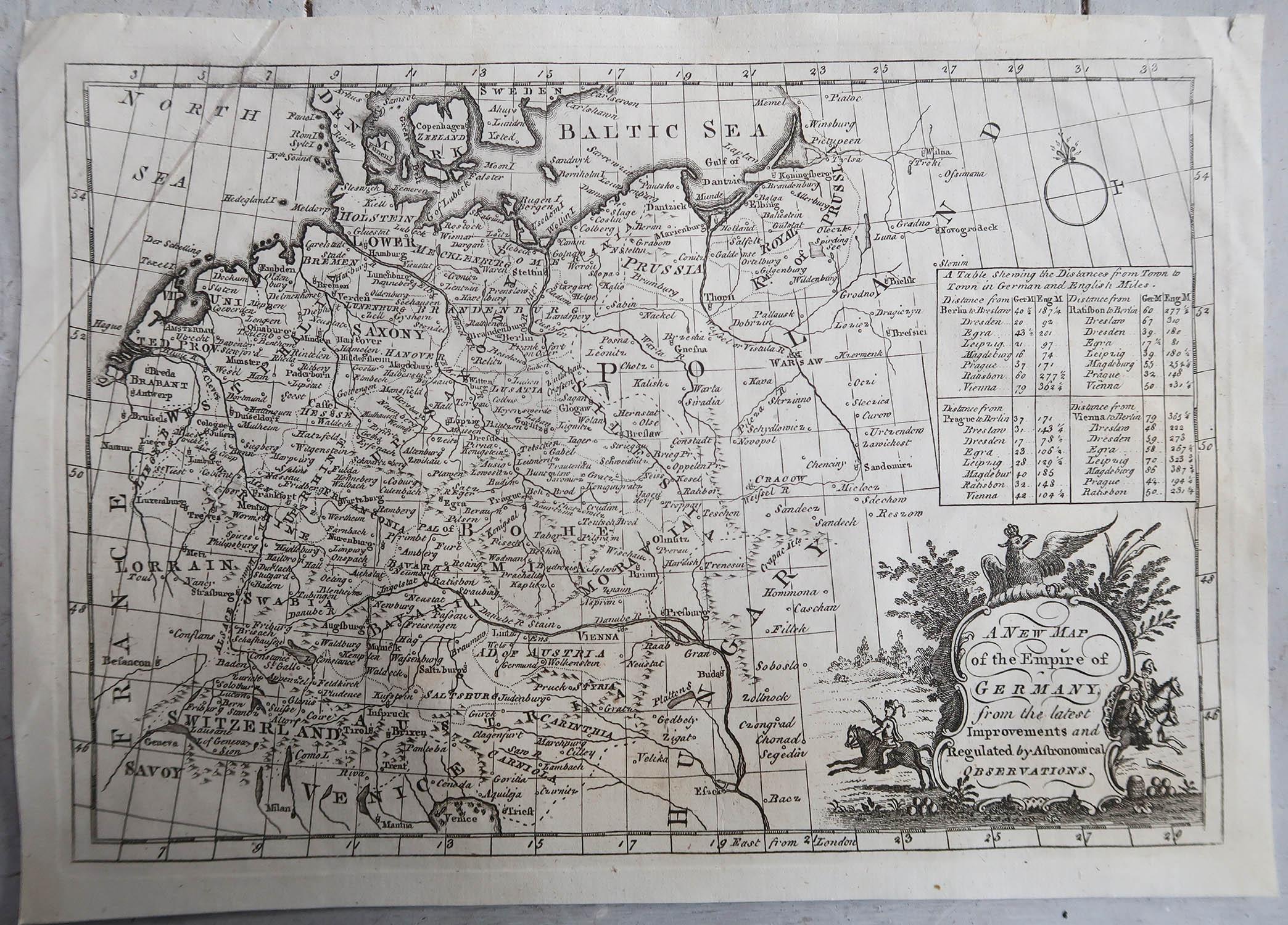 Mapa original antiguo de Alemania. C.1780 en venta en 1stDibs
