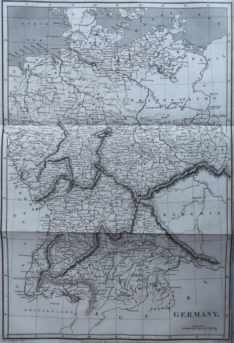 Original Antique Map of Germany, Sherwood, Neely Jones, Dated, 1811 For ...