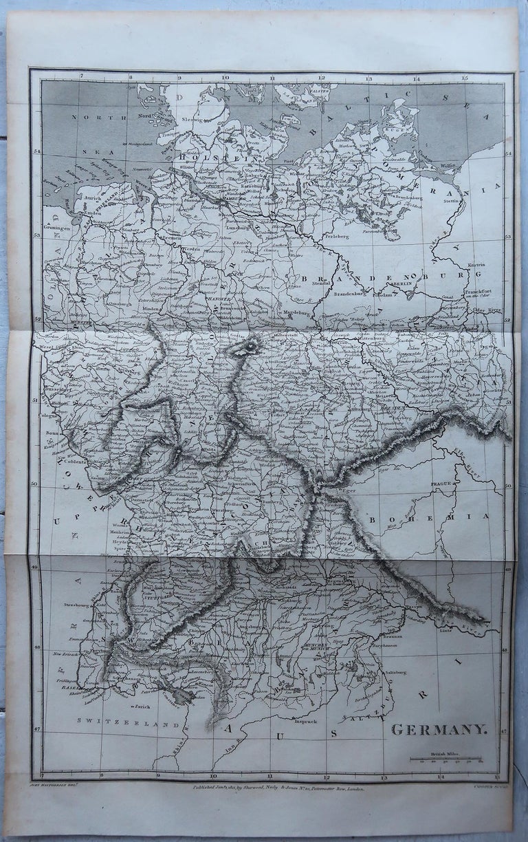 Original Antique Map of Germany, Sherwood, Neely Jones, Dated, 1811 For ...