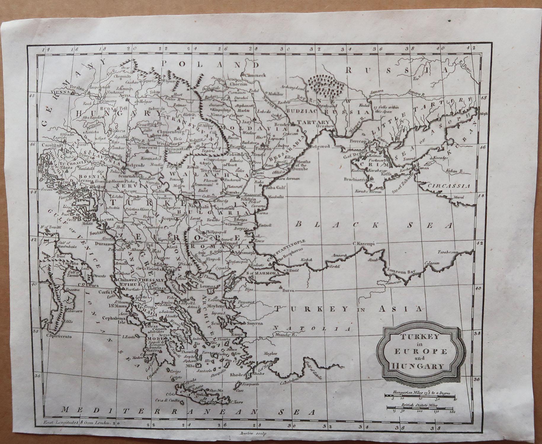 Original Antique Map of Greece, Engraved by Barlow, 1806 For Sale at ...