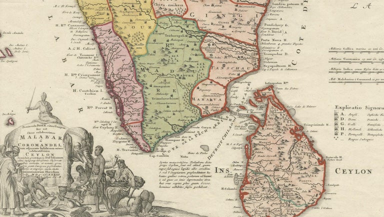 Original Antique Map of Malabar, Coromandel 'India' and Ceylon For Sale ...