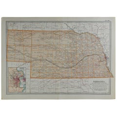 Nebraska Map - 4 For Sale on 1stDibs