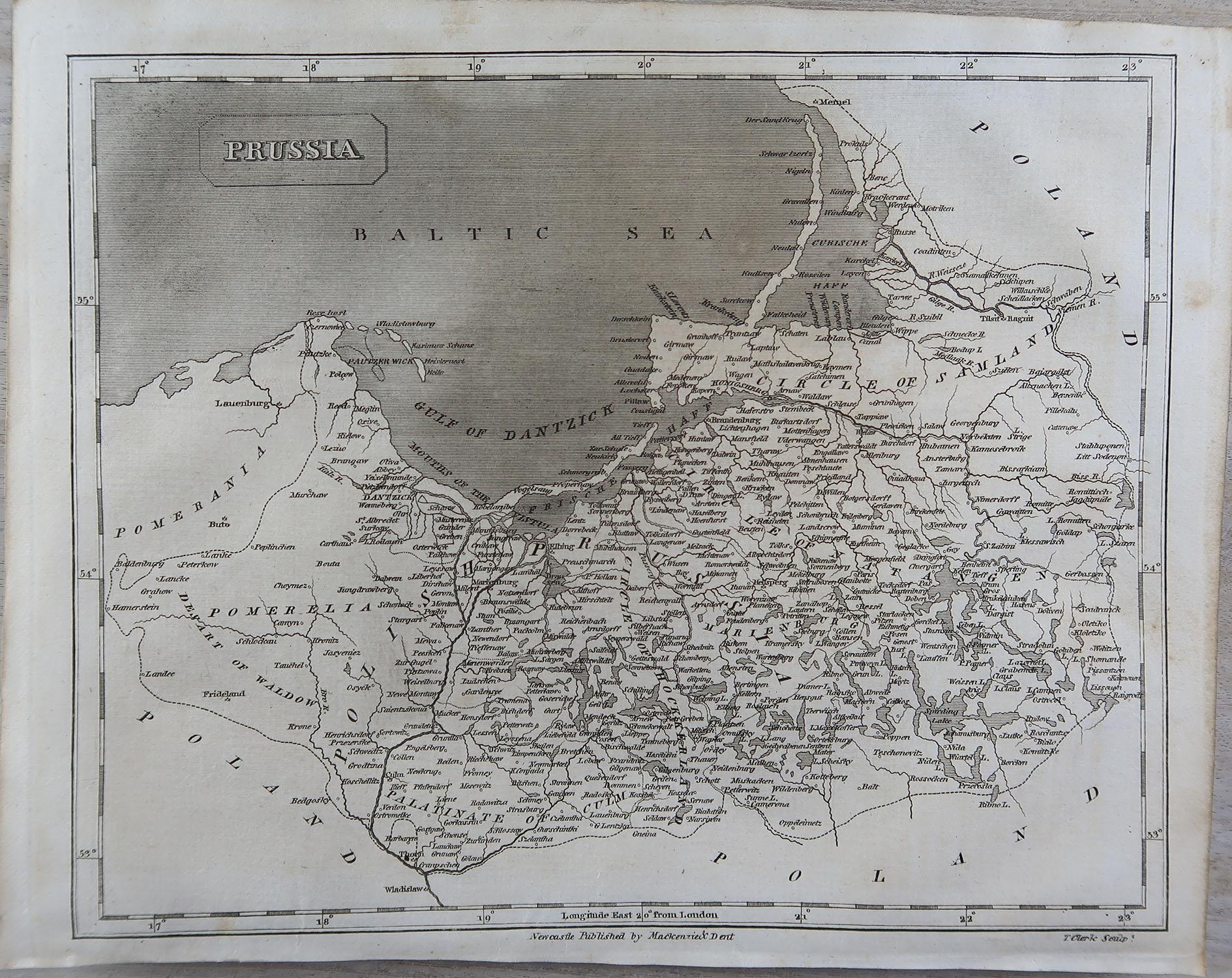 Original Antique Map of Poland by Thomas Clerk, 1817 at 1stDibs
