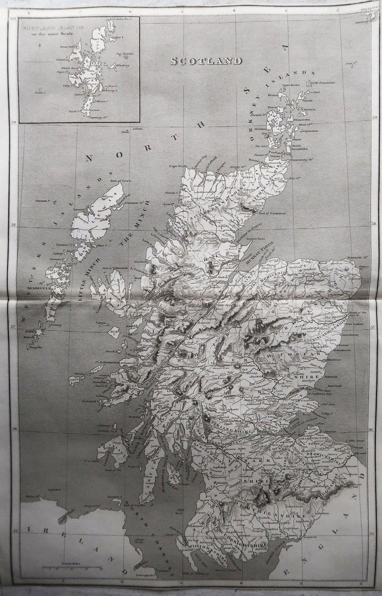 Original Antique Map of Scotland, Arrowsmith, 1820 at 1stDibs