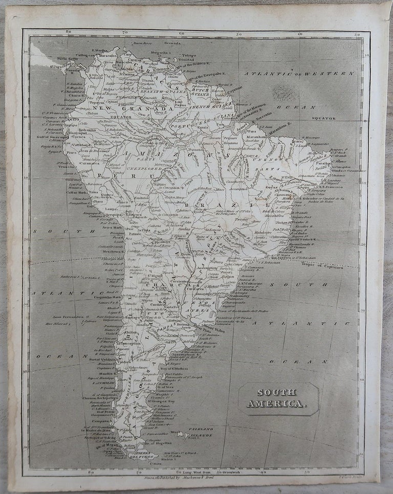Original Antique Map of South America by Thomas Clerk, 1817 For Sale at ...