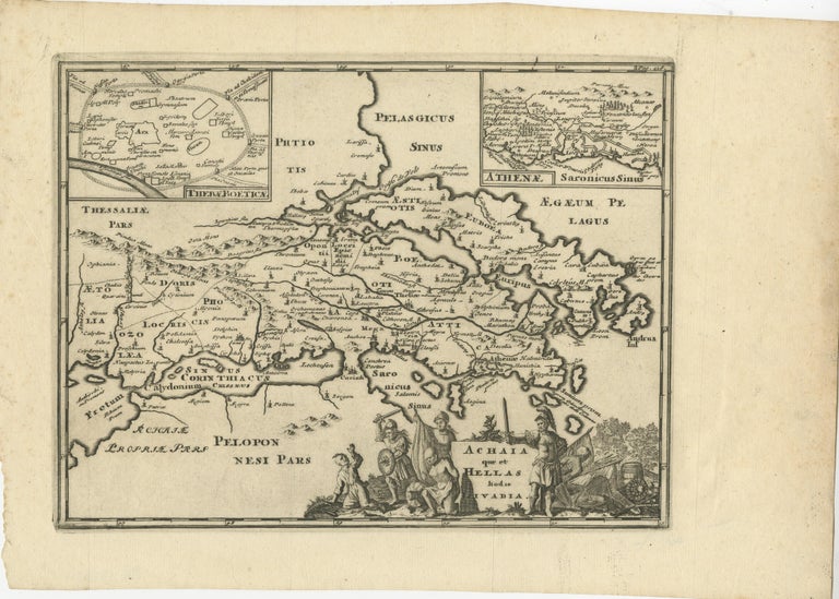Original Antique Map of the Coast of Part of Greece, with Athens and ...