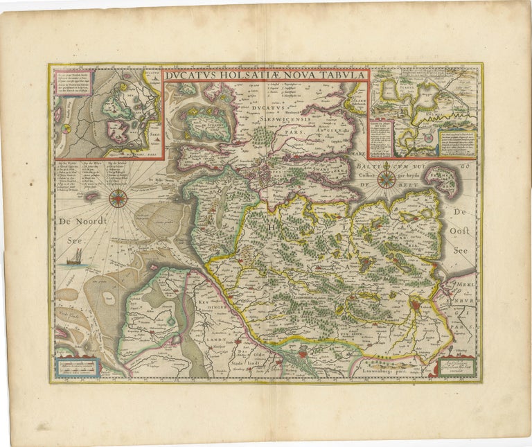 Original Antique Map of the Duchy of Holstein For Sale at 1stDibs