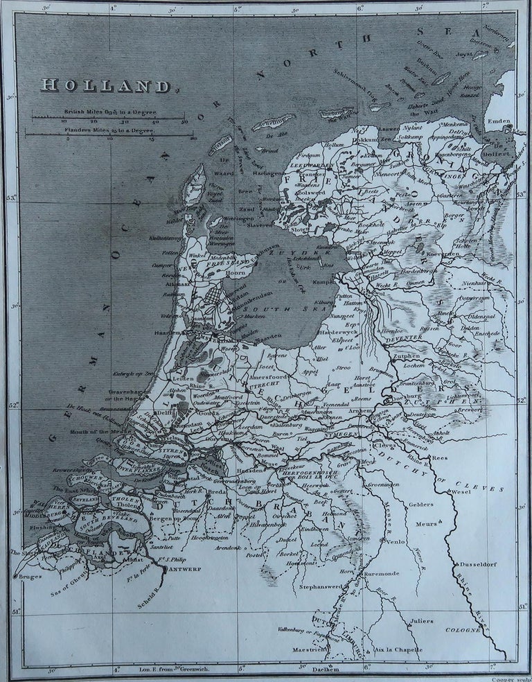 Original Antique Map of The Netherlands, Sherwood, Neely and Jones ...