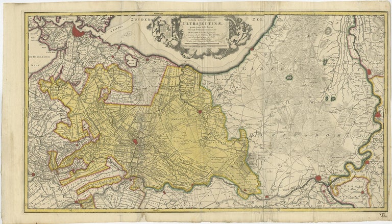 Original Antique Map of the Province of Utrecht, the Netherlands, ca ...
