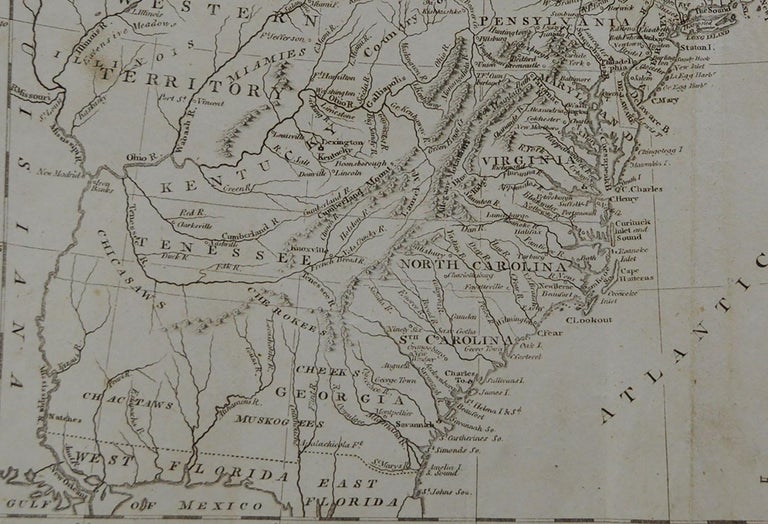 Original Antique Map of The United States, circa 1800 For Sale at 1stDibs