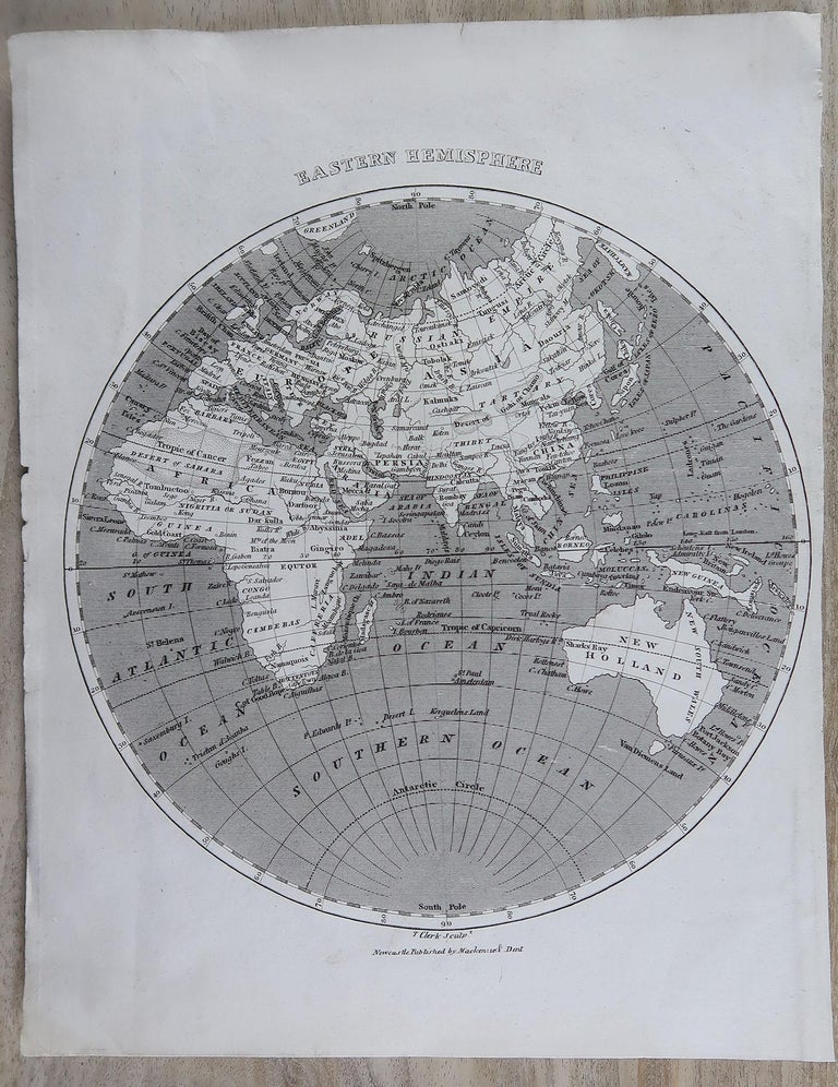 Original Antique Map of The World by Thomas Clerk, 1817 For Sale at ...
