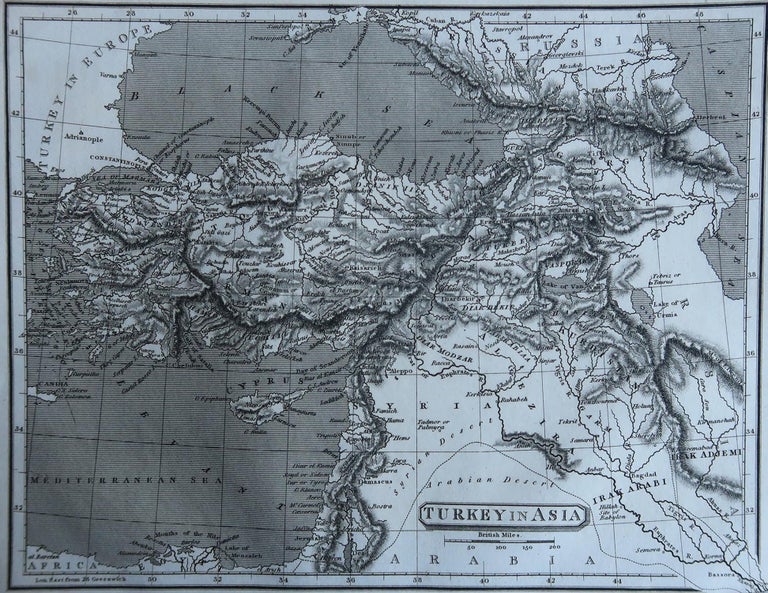 Original Antique Map of Turkey, Sherwood, Neely and Jones, Dated 1810 ...