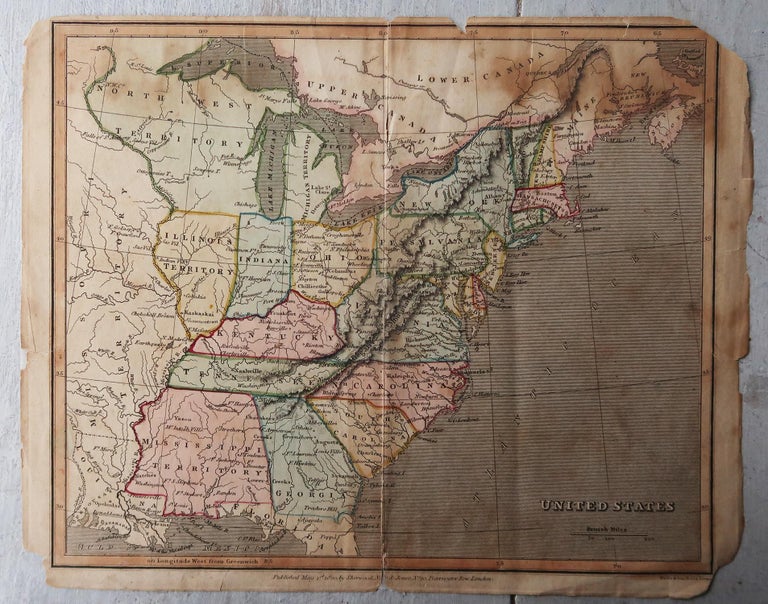 Original Antique Map of United States By Sherwood, Neely and Jones ...