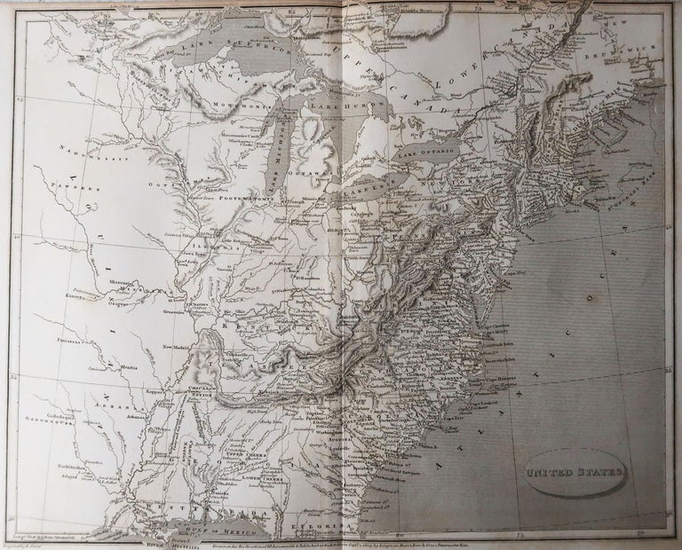 Original Antique Map of United States of America, Arrowsmith, 1820 at ...