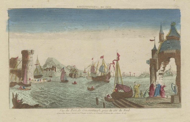 Original Antique Optica Print of the Harbour Constantinople or Istanbul ...