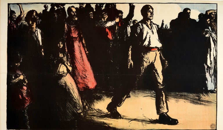 Original Antique Poster Forward The Day Is Breaking UK Elections Labour ...