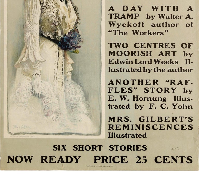 Original Antique Poster Scribner's For April 1901 Illustrated Magazine ...