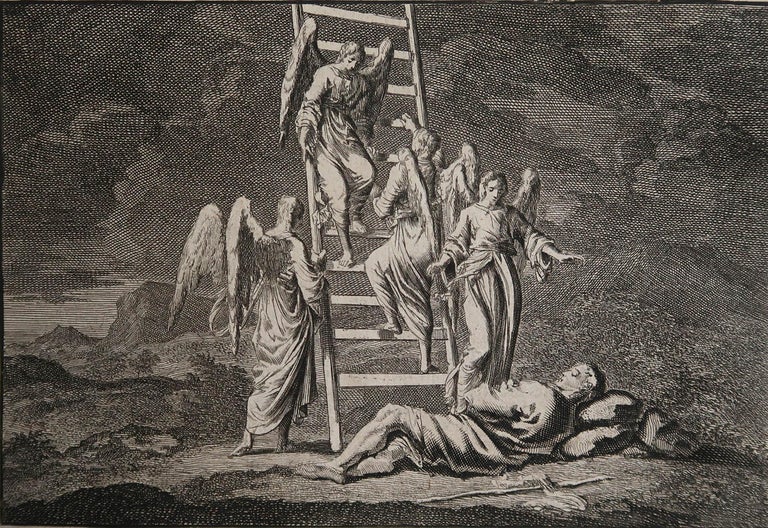 Original Antique Print After Jan Luyken, Amsterdam, Genesis XXVIII 1724 For Sale at 1stDibs
