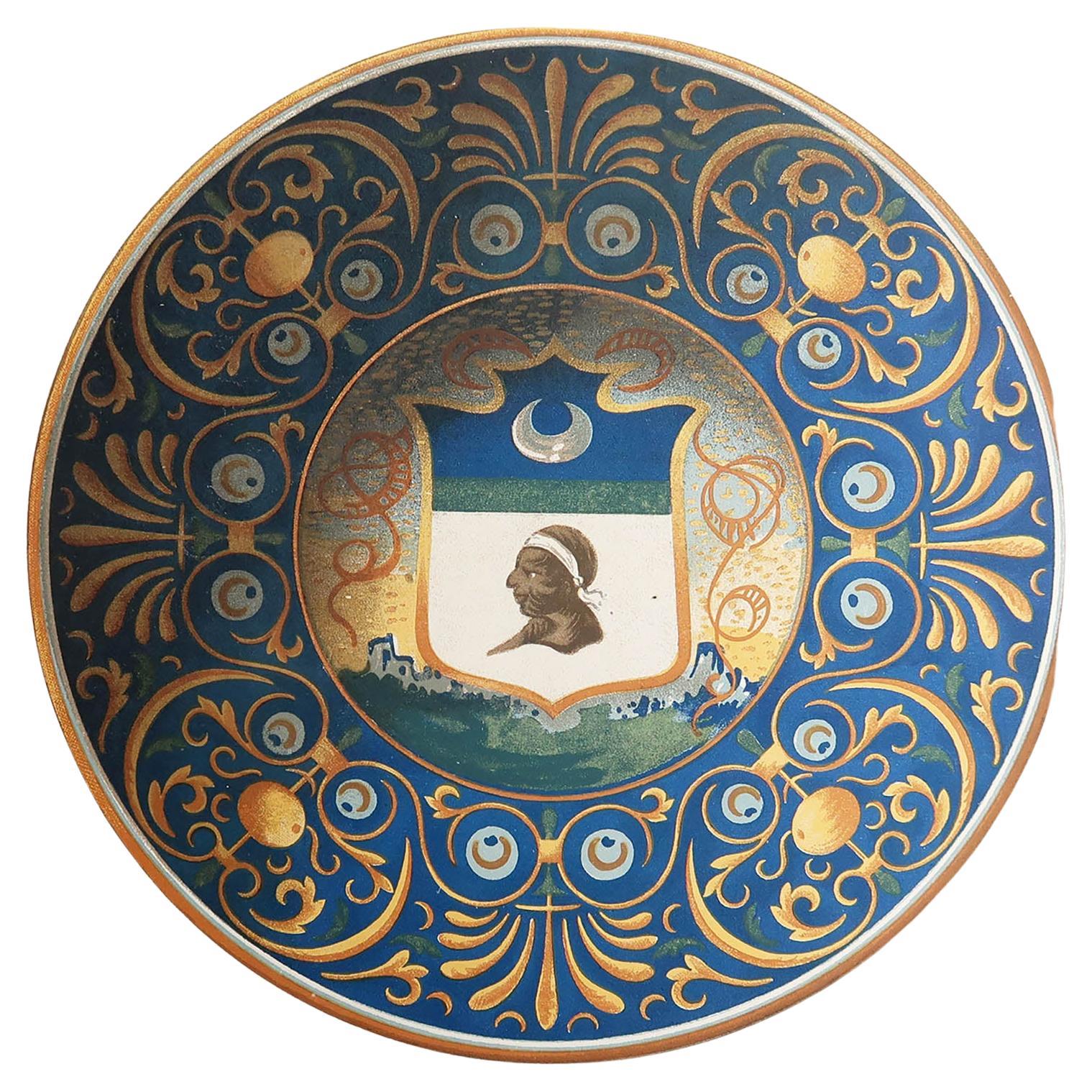 Vintage Italian Montelupo Maiolica Pottery Charger For Sale at 1stDibs