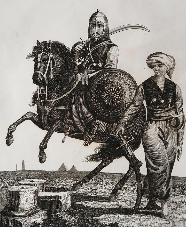 Original Antique Print of a Mamluk on Horseback, 1817 For Sale at 1stDibs