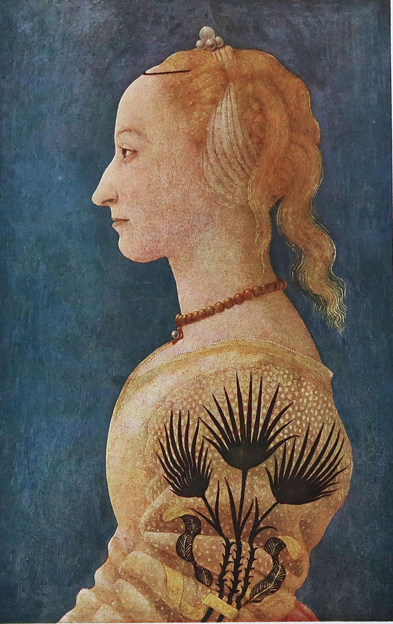 Original Antique Print of A Portrait of A Lady After Paulo Uccello. C ...