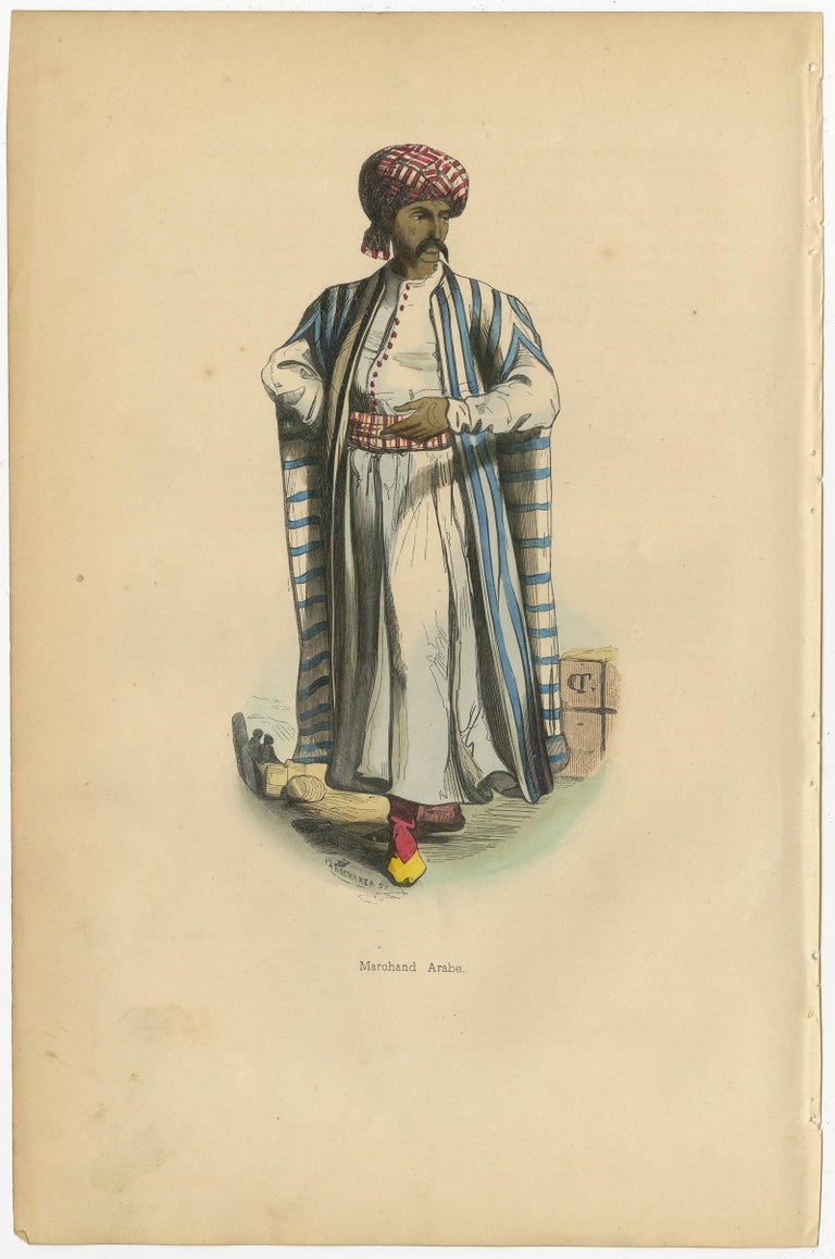 Original Antique Print of an Arabian Merchant, 1843 For Sale at 1stDibs