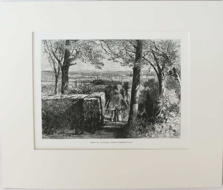 Original Antique Print of Augusta, Georgia, C.1870 For Sale at 1stDibs