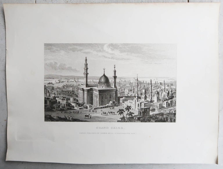 Original Antique Print of Cairo, Egypt, circa 1840 For Sale at 1stDibs