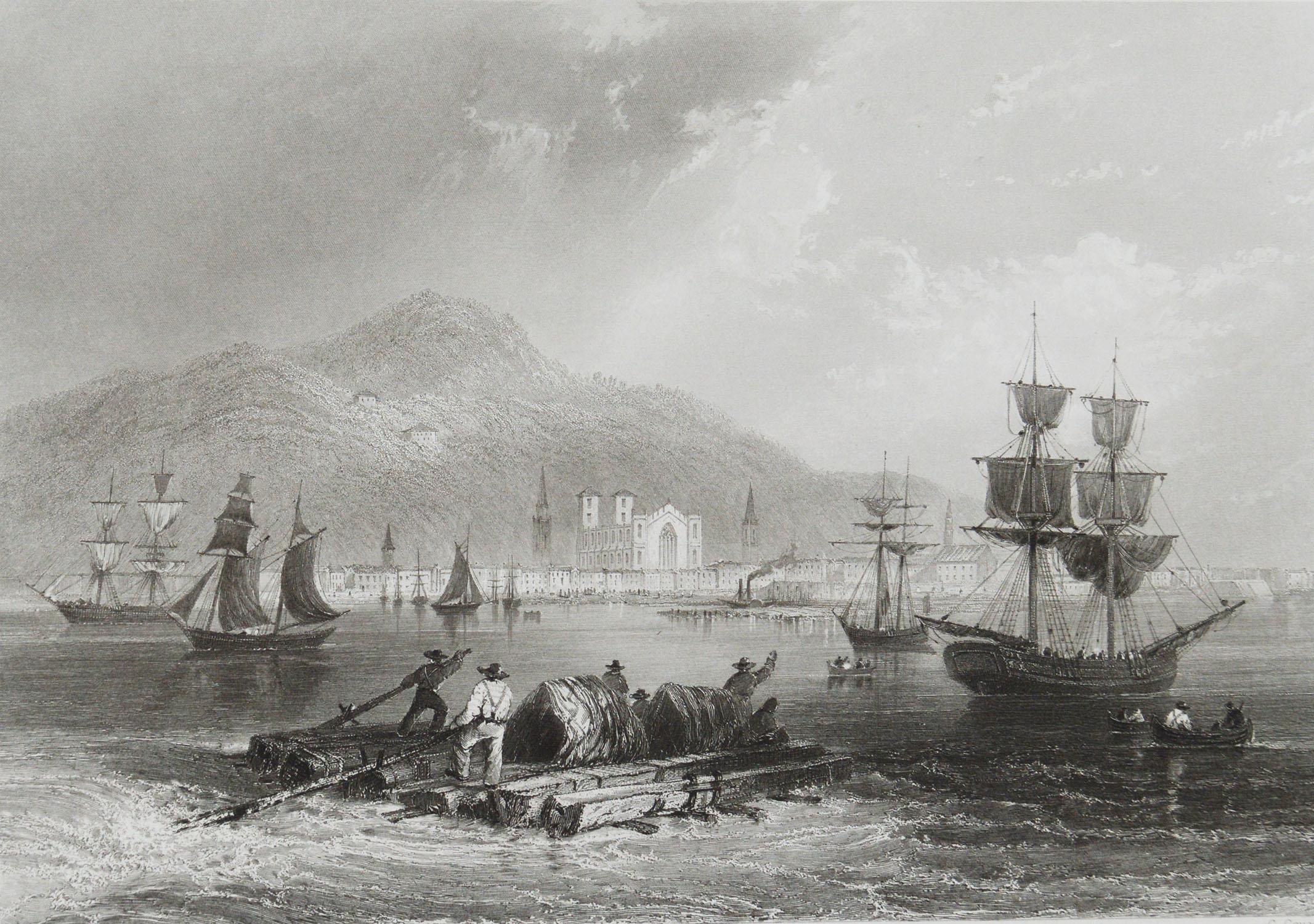 Original Antique Print of Montreal, Canada, circa 1850 at 1stDibs