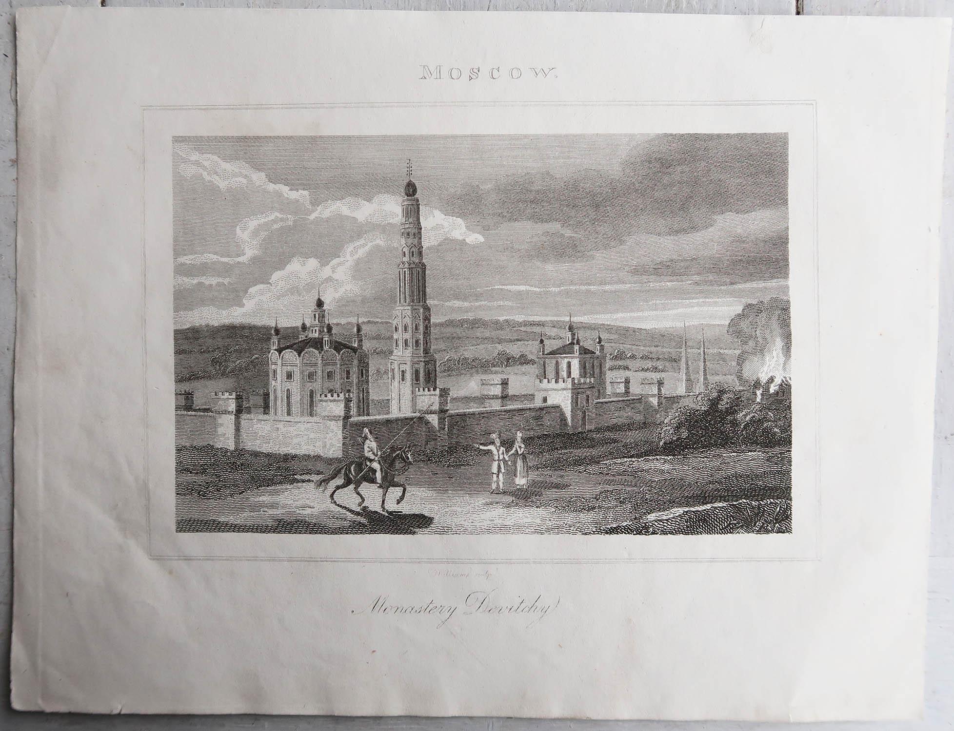 Original Antique Print of Moscow, Russia, circa 1810 For Sale at 1stDibs
