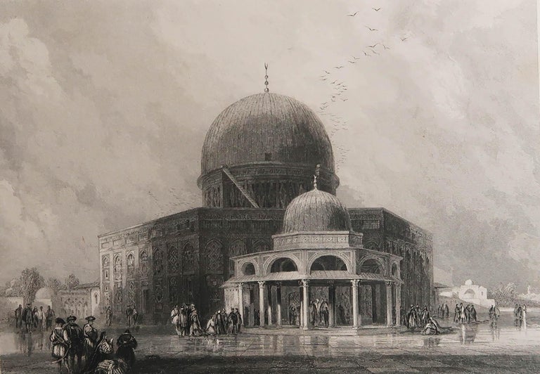 Original Antique Print of Mosque of Omar, Jerusalem, After David ...