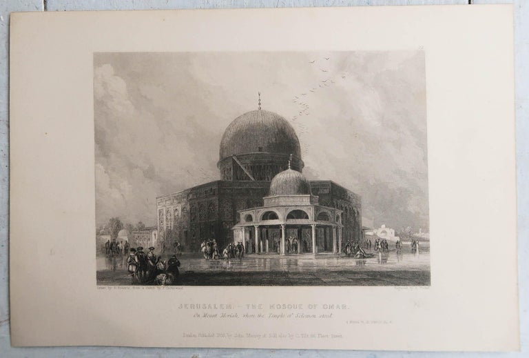 Original Antique Print of Mosque of Omar, Jerusalem, After David ...
