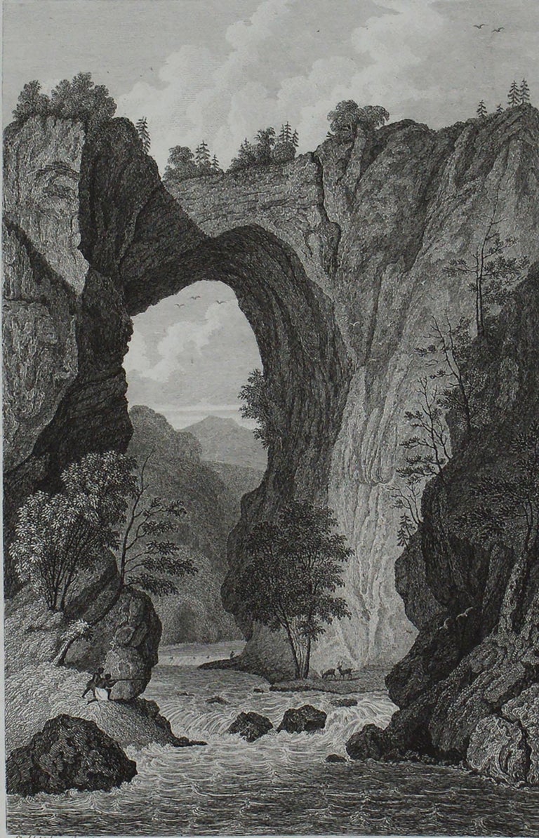 Original Antique Print of Natural Bridge, Virginia, circa 1840 at 1stDibs