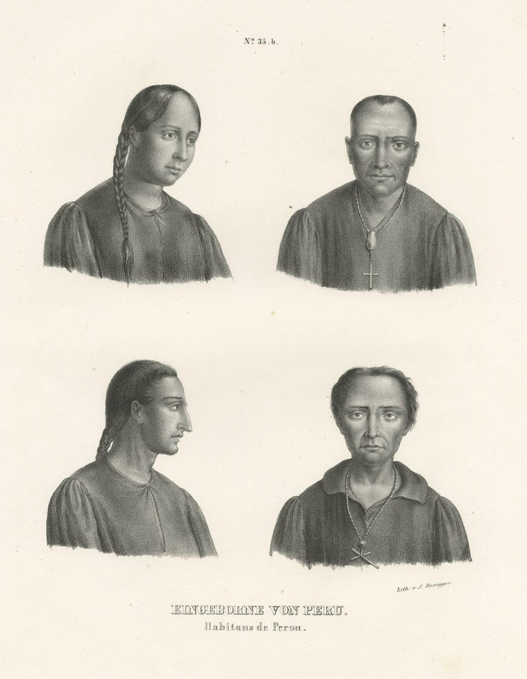 Original Antique Print of Peruvians, Natives of Peru For Sale at 1stDibs